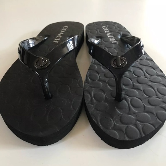 Coach | Shoes | Coach Sandals Flip Flop Black New | Poshmark